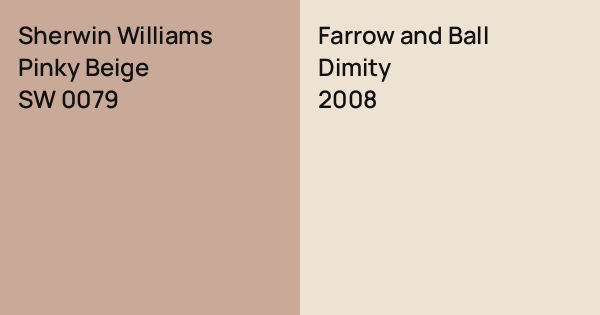 Sherwin Williams Pinky Beige vs. Farrow and Ball Dimity comparison