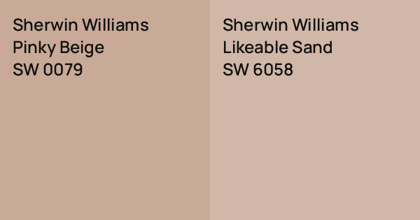 Sherwin Williams Pinky Beige vs. Sherwin Williams Likeable Sand comparison