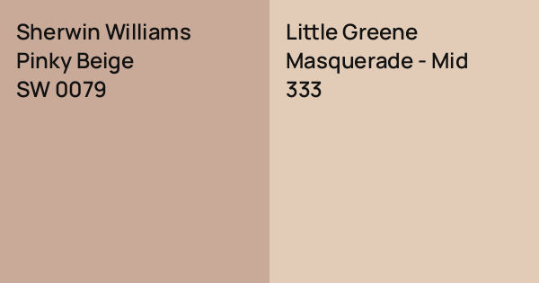 Sherwin Williams Pinky Beige vs. Little Greene Masquerade - Mid comparison