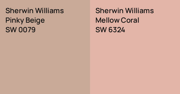 Sherwin Williams Pinky Beige vs. Sherwin Williams Mellow Coral comparison