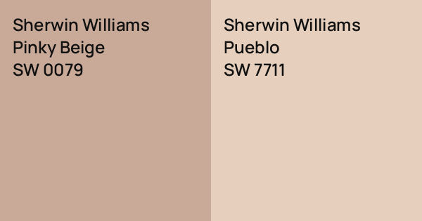 Sherwin Williams Pinky Beige vs. Sherwin Williams Pueblo comparison