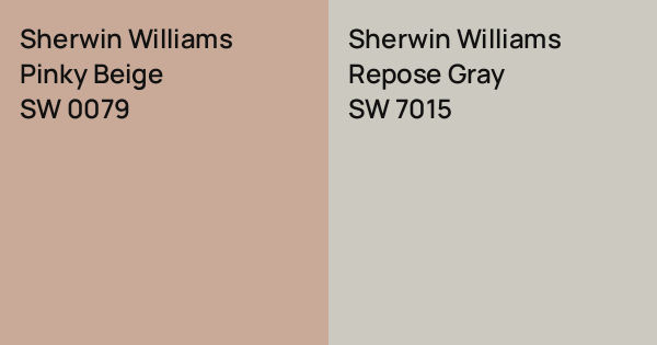 Sherwin Williams Pinky Beige vs. Sherwin Williams Repose Gray comparison