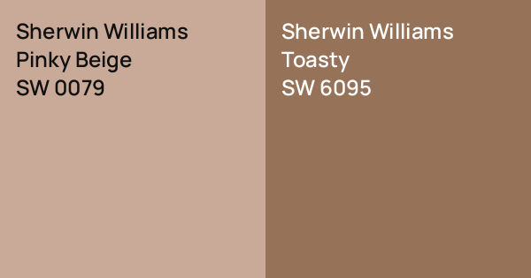 Sherwin Williams Pinky Beige vs. Sherwin Williams Toasty comparison