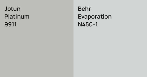 Jotun Platinum vs. Behr Evaporation comparison