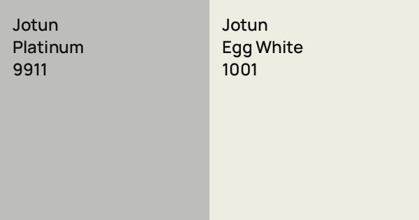 Jotun Platinum vs. Jotun Egg White comparison