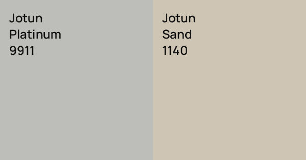 Jotun Platinum vs. Jotun Sand comparison