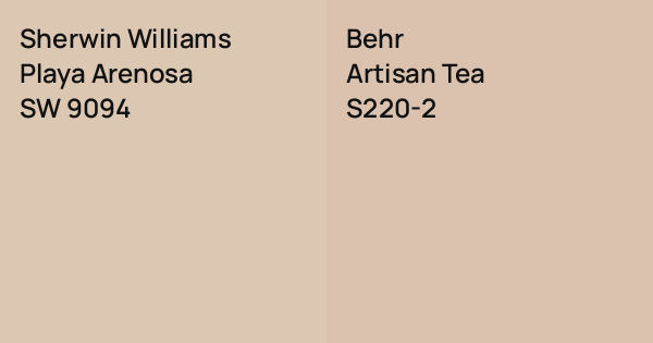 Sherwin Williams Playa Arenosa vs. Behr Artisan Tea comparison