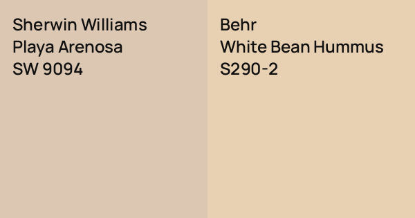 Sherwin Williams Playa Arenosa vs. Behr White Bean Hummus comparison