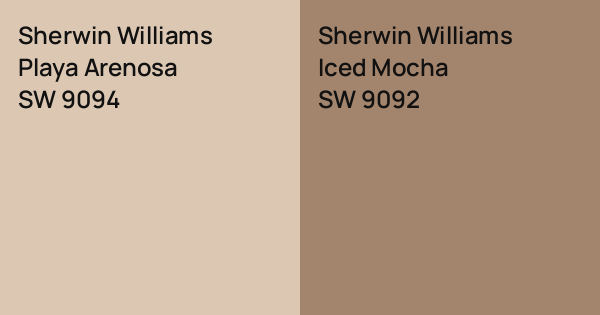 Sherwin Williams Playa Arenosa vs. Sherwin Williams Iced Mocha comparison