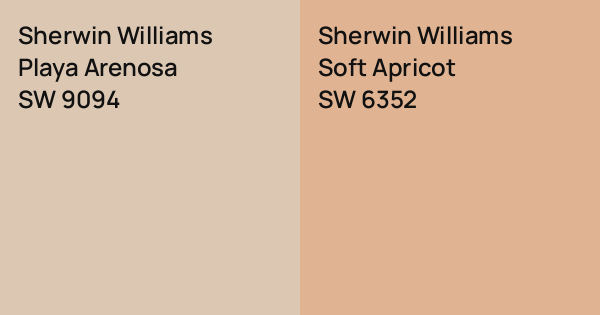 Sherwin Williams Playa Arenosa vs. Sherwin Williams Soft Apricot comparison
