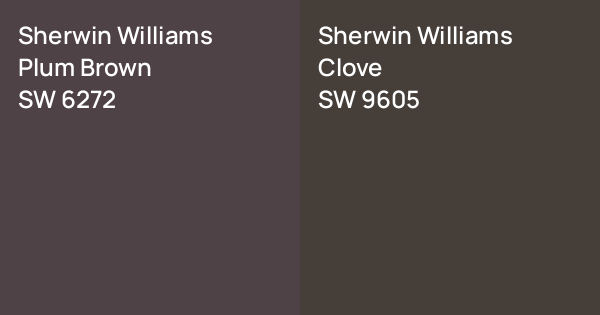 Sherwin Williams Plum Brown vs. Sherwin Williams Clove comparison