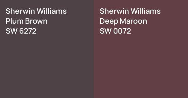 Sherwin Williams Plum Brown vs. Sherwin Williams Deep Maroon comparison