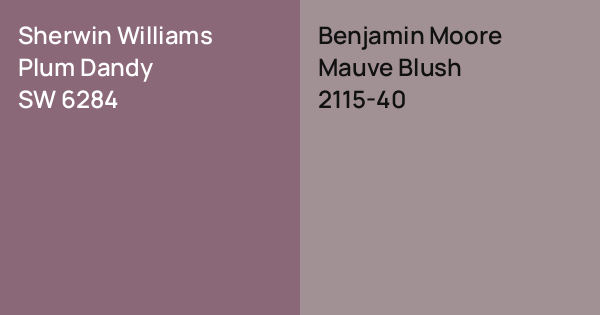 Sherwin Williams Plum Dandy vs. Benjamin Moore Mauve Blush comparison