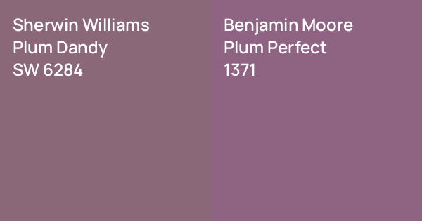 Sherwin Williams Plum Dandy vs. Benjamin Moore Plum Perfect comparison
