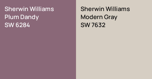 Sherwin Williams Plum Dandy vs. Sherwin Williams Modern Gray comparison