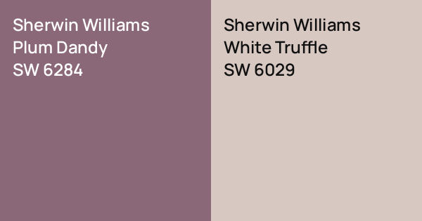 Sherwin Williams Plum Dandy vs. Sherwin Williams White Truffle comparison