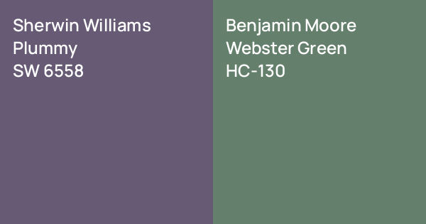 Sherwin Williams Plummy vs. Benjamin Moore Webster Green comparison