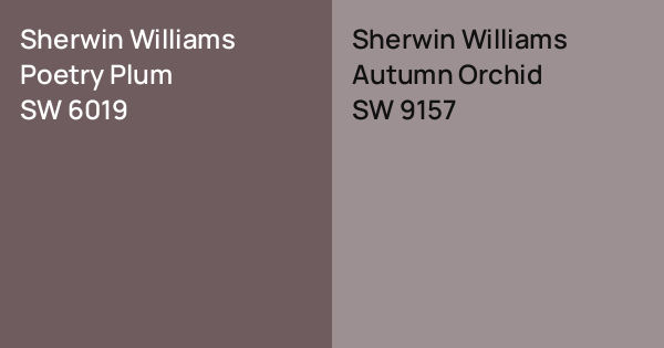 Sherwin Williams Poetry Plum vs. Sherwin Williams Autumn Orchid comparison