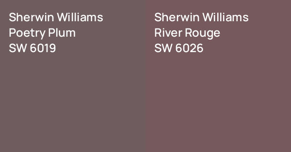 Sherwin Williams Poetry Plum vs. Sherwin Williams River Rouge comparison