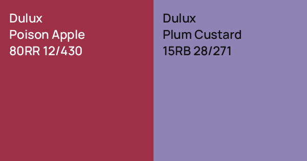 Dulux Poison Apple vs. Dulux Plum Custard comparison