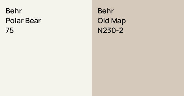 Behr Polar Bear vs. Behr Old Map comparison