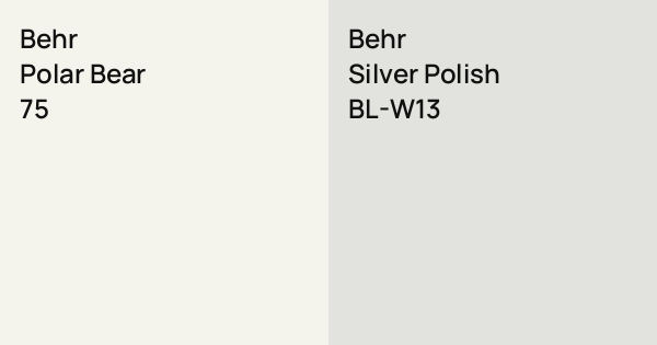 Behr Polar Bear vs. Behr Silver Polish comparison