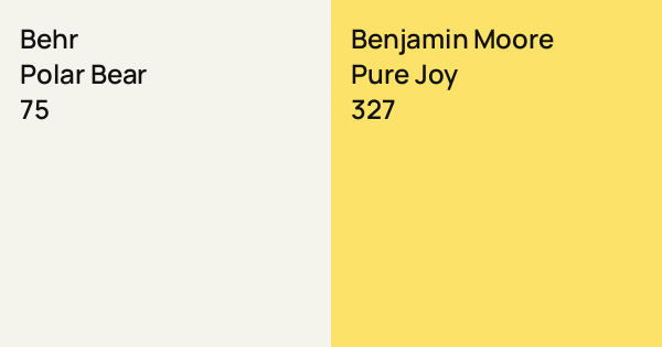 Behr Polar Bear vs. Benjamin Moore Pure Joy comparison