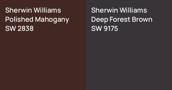 Sherwin Williams Polished Mahogany vs. Sherwin Williams Deep Forest ...