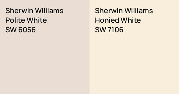 Sherwin Williams Polite White vs. Sherwin Williams Honied White comparison
