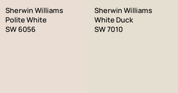 Sherwin Williams Polite White vs. Sherwin Williams White Duck comparison