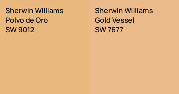 Sherwin Williams Polvo de Oro vs. Sherwin Williams Gold Vessel comparison