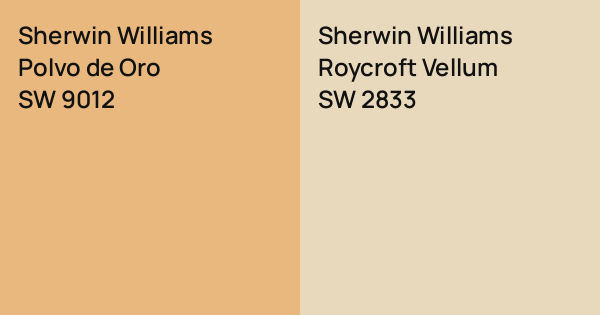 Sherwin Williams Polvo de Oro vs. Sherwin Williams Roycroft Vellum ...