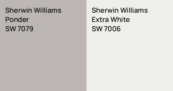 Sherwin Williams Ponder vs. Sherwin Williams Extra White comparison