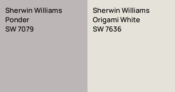 Sherwin Williams Ponder vs. Sherwin Williams Origami White comparison