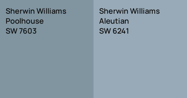 Sherwin Williams Poolhouse vs. Sherwin Williams Aleutian comparison