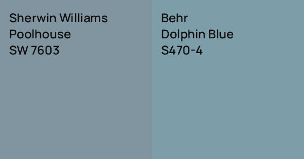 Sherwin Williams Poolhouse vs. Behr Dolphin Blue comparison