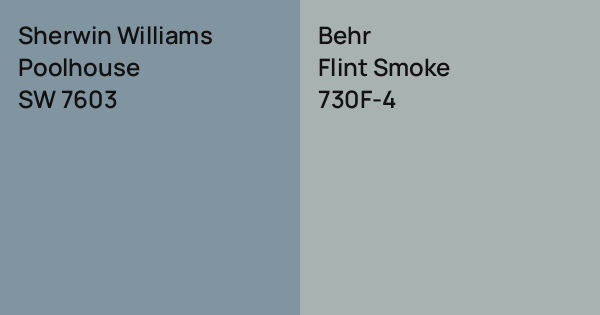 Sherwin Williams Poolhouse vs. Behr Flint Smoke comparison