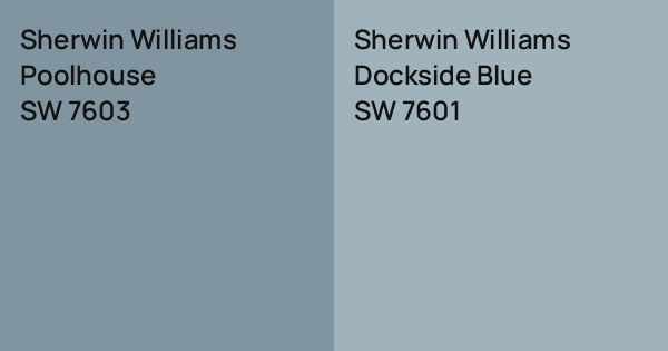 Sherwin Williams Poolhouse vs. Sherwin Williams Dockside Blue comparison
