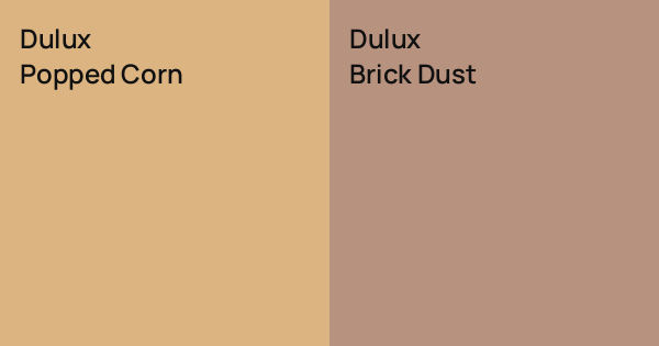 Dulux Popped Corn vs. Dulux Brick Dust comparison