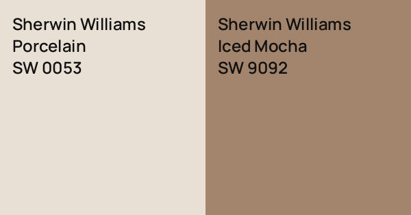 Sherwin Williams Porcelain vs. Sherwin Williams Iced Mocha comparison