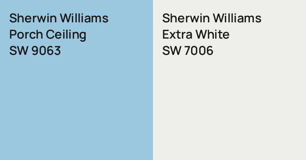 Sherwin Williams Porch Ceiling vs. Sherwin Williams Extra White comparison