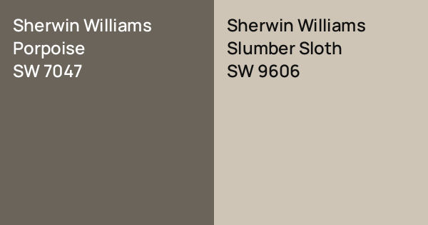 Sherwin Williams Porpoise vs. Sherwin Williams Slumber Sloth comparison