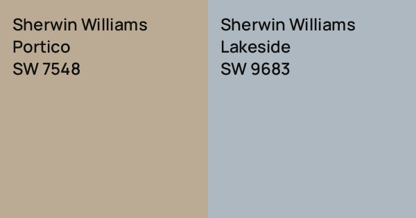 Sherwin Williams Portico vs. Sherwin Williams Lakeside comparison