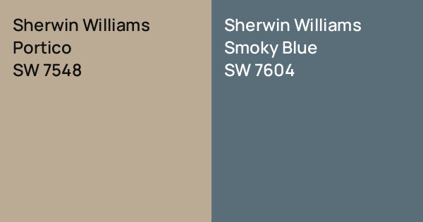 Sherwin Williams Portico vs. Sherwin Williams Smoky Blue comparison