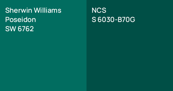 Sherwin Williams Poseidon vs. NCS S 6030-B70G comparison