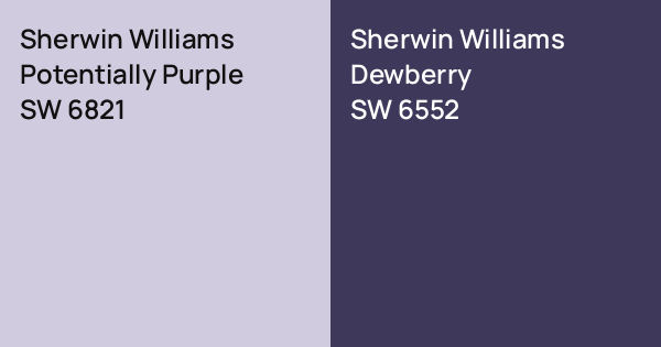 Sherwin Williams Potentially Purple vs. Sherwin Williams Dewberry ...