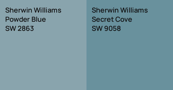 Sherwin Williams Powder Blue vs. Sherwin Williams Secret Cove comparison