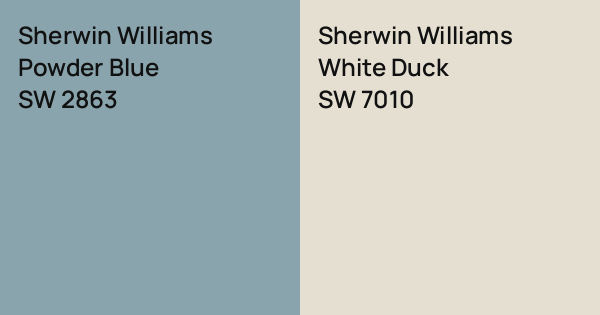 Sherwin Williams Powder Blue vs. Sherwin Williams White Duck comparison