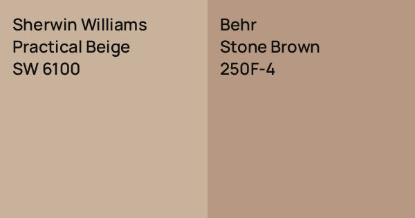 Sherwin Williams Practical Beige vs. Behr Stone Brown comparison
