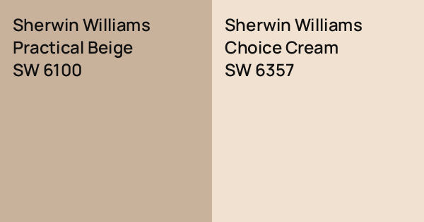 Sherwin Williams Practical Beige vs. Sherwin Williams Choice Cream ...